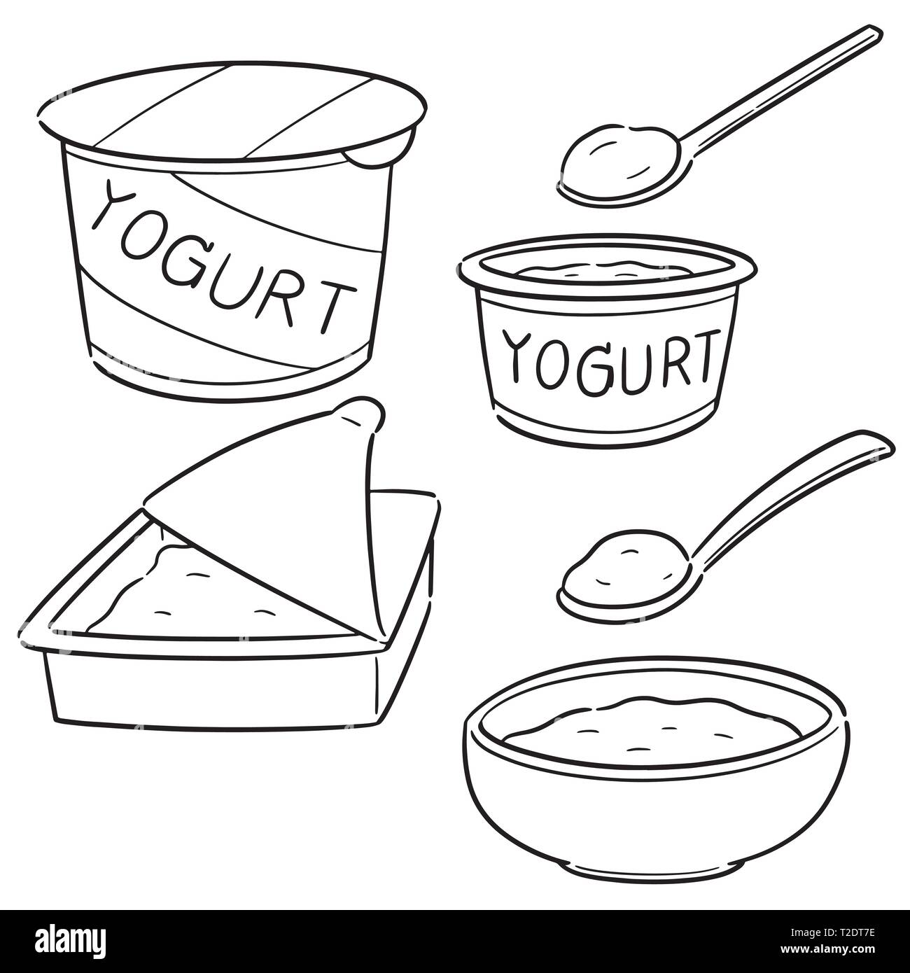 vector set of yogurt Stock Vector Image & Art - Alamy