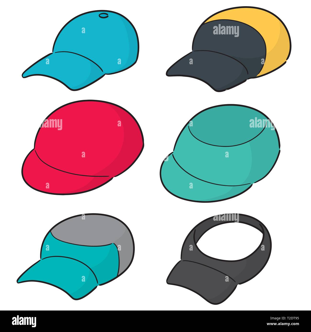 vector set of cap Stock Vector Image & Art - Alamy