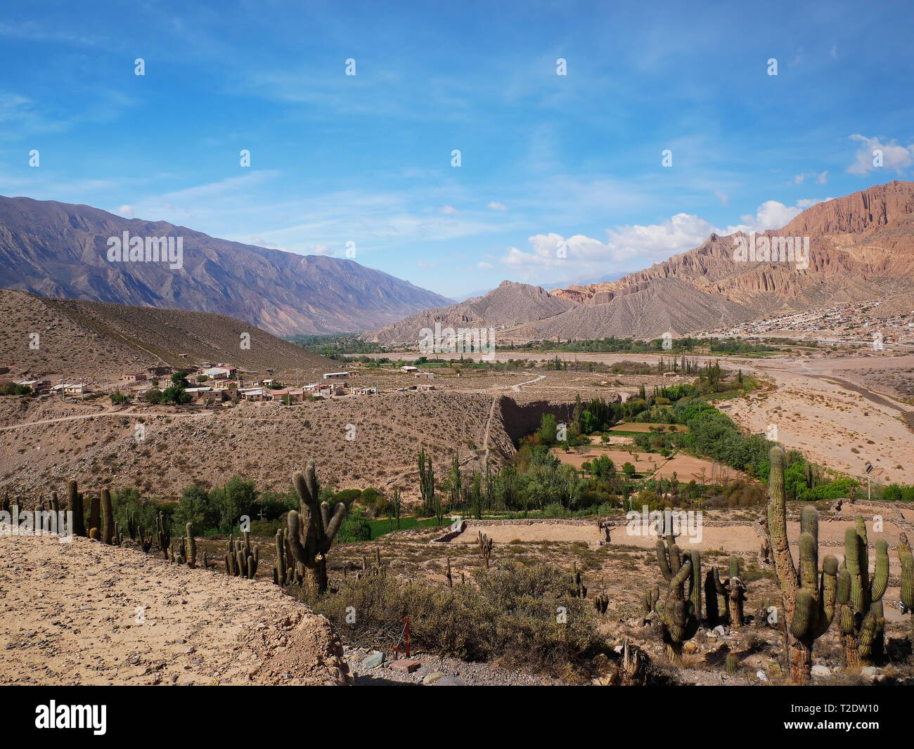 Red rocks and Inca ruins in Tilcara, Quebrada de Humahuaca, Argentina ...