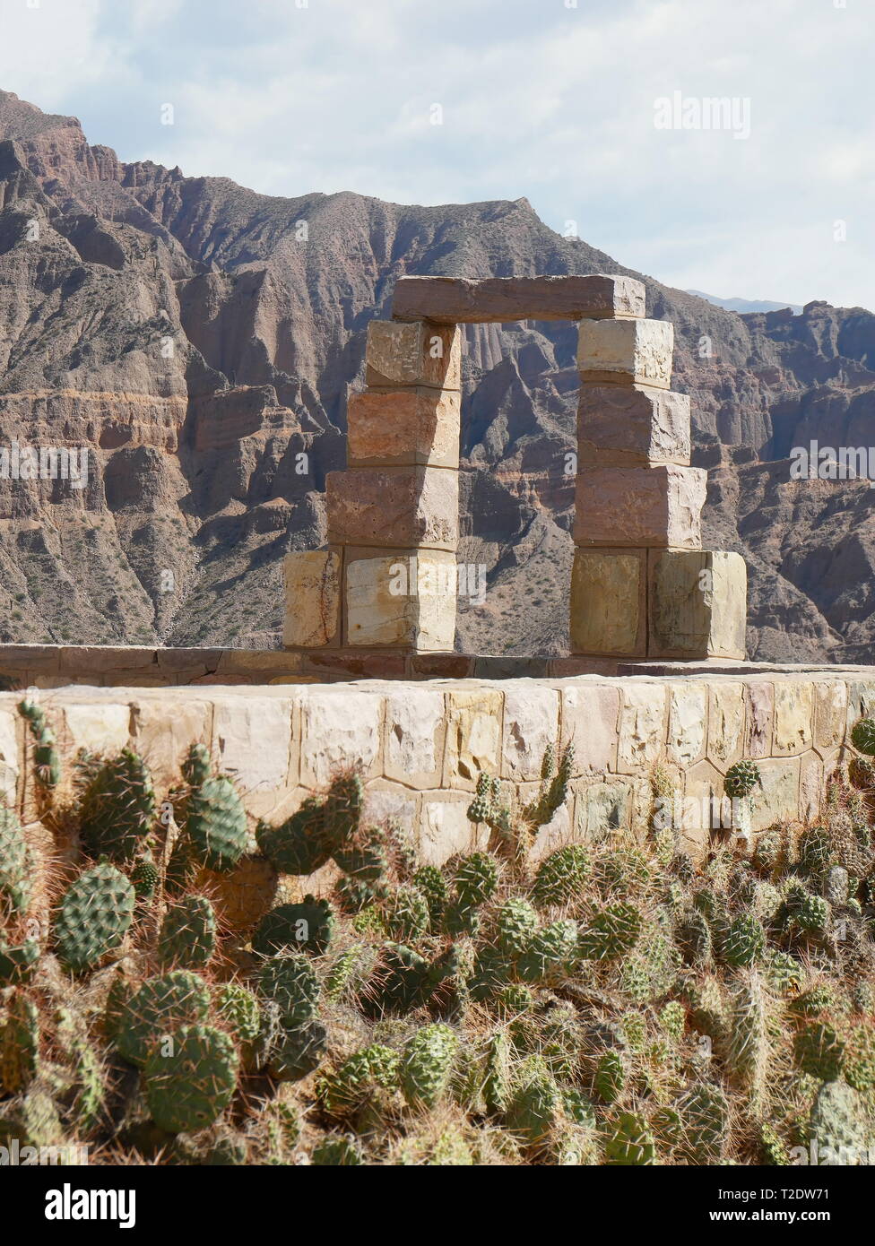 Red rocks and Inca ruins in Tilcara, Quebrada de Humahuaca, Argentina ...