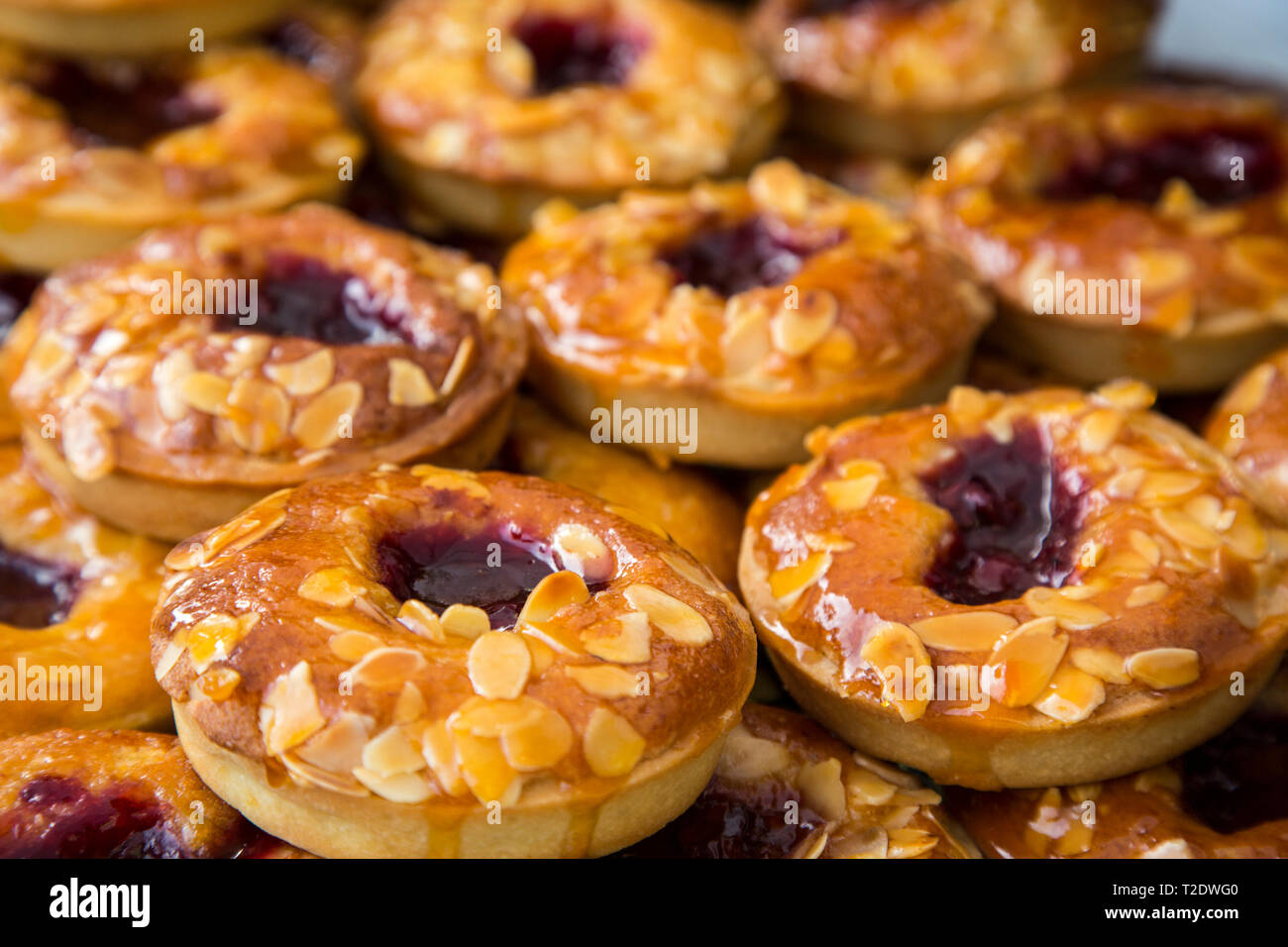 Cherry & Almond Bakewell Tarts Stock Photo - Alamy