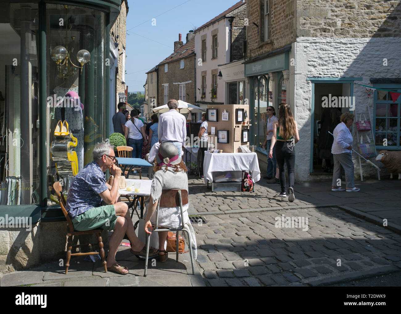 People enjoying a day out at the Sunday, Frome Independent Market ...