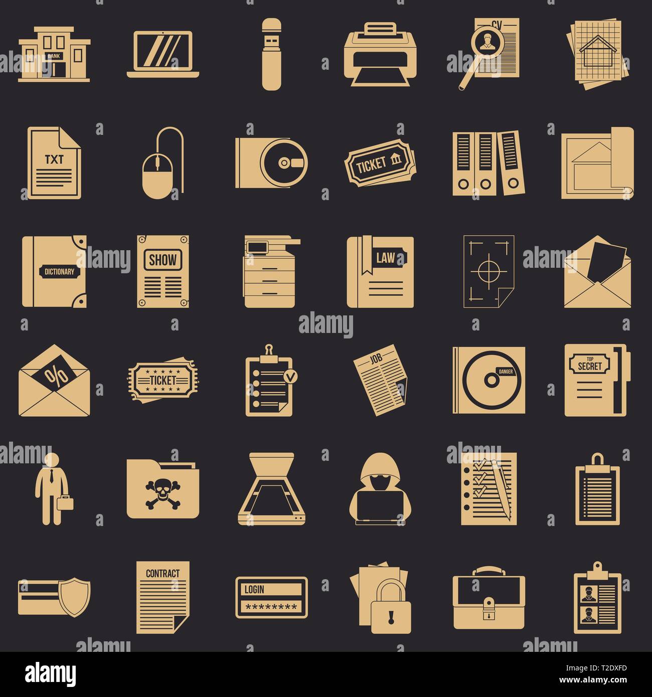 Document icons set, simple style Stock Vector Image & Art - Alamy