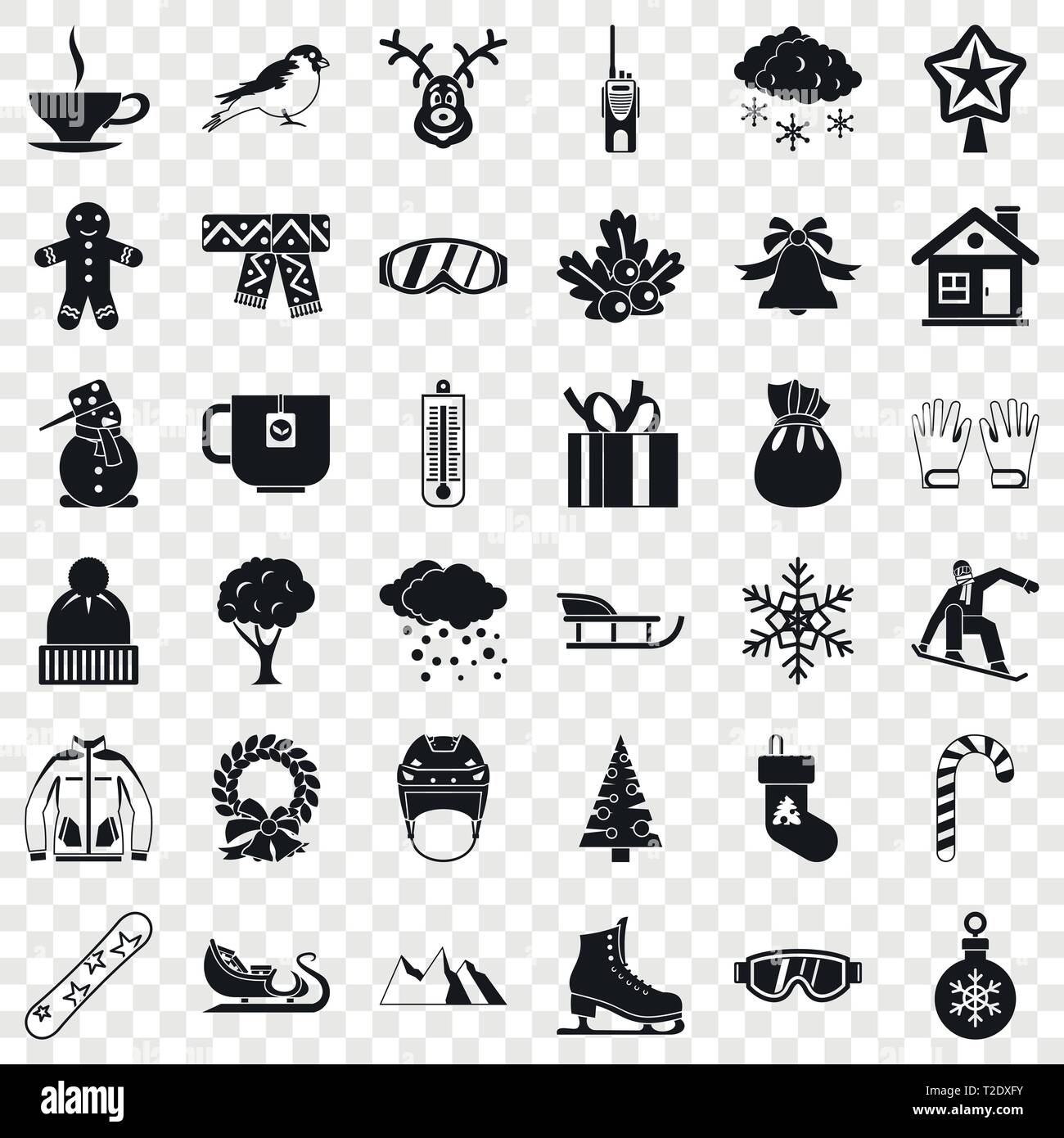 Winter weather icons set, simple style Stock Vector Image & Art - Alamy