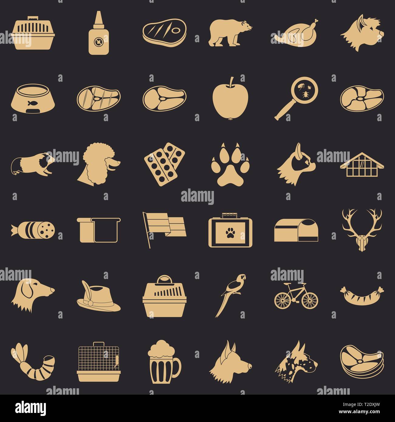 Dog icons set, simple style Stock Vector Image & Art - Alamy