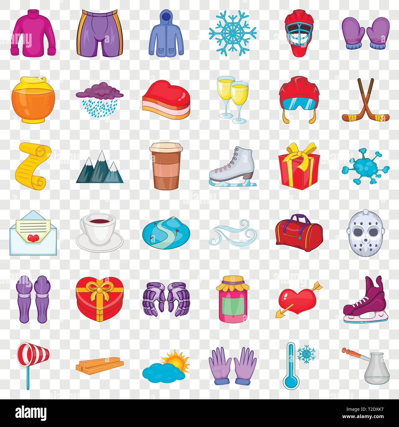 Winter season icons set, cartoon style Stock Vector Image & Art - Alamy