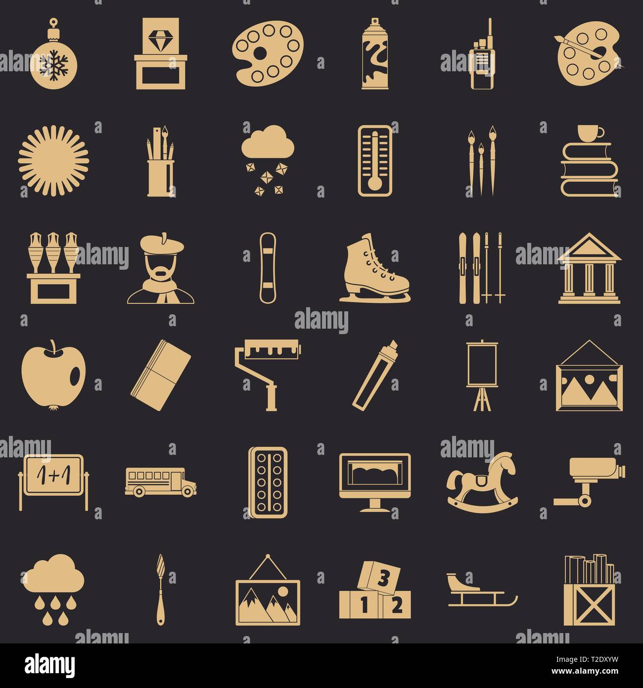 Drawing icons set, simple style Stock Vector Image & Art - Alamy