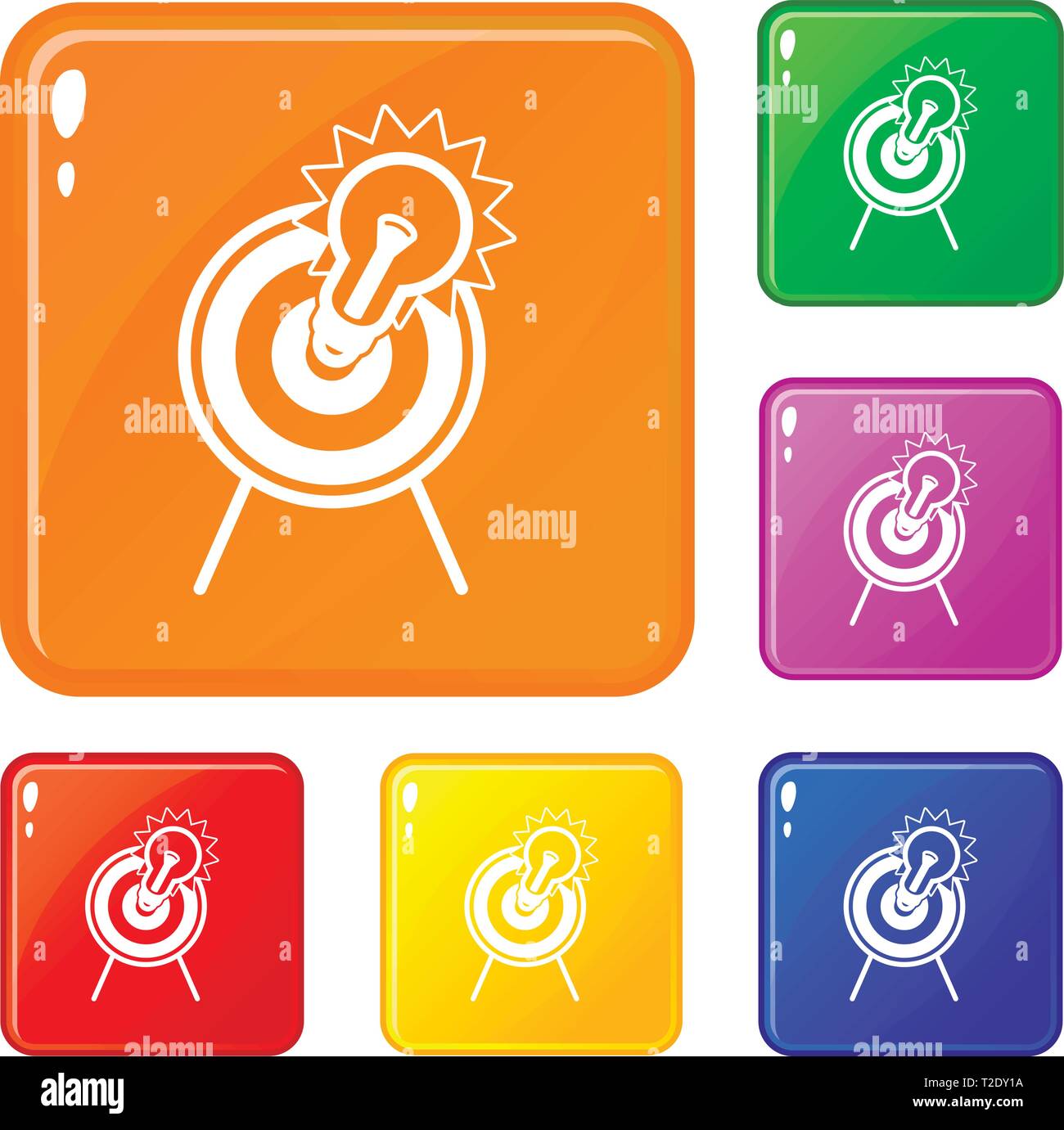 Bulb target icons set vector color Stock Vector Image & Art - Alamy