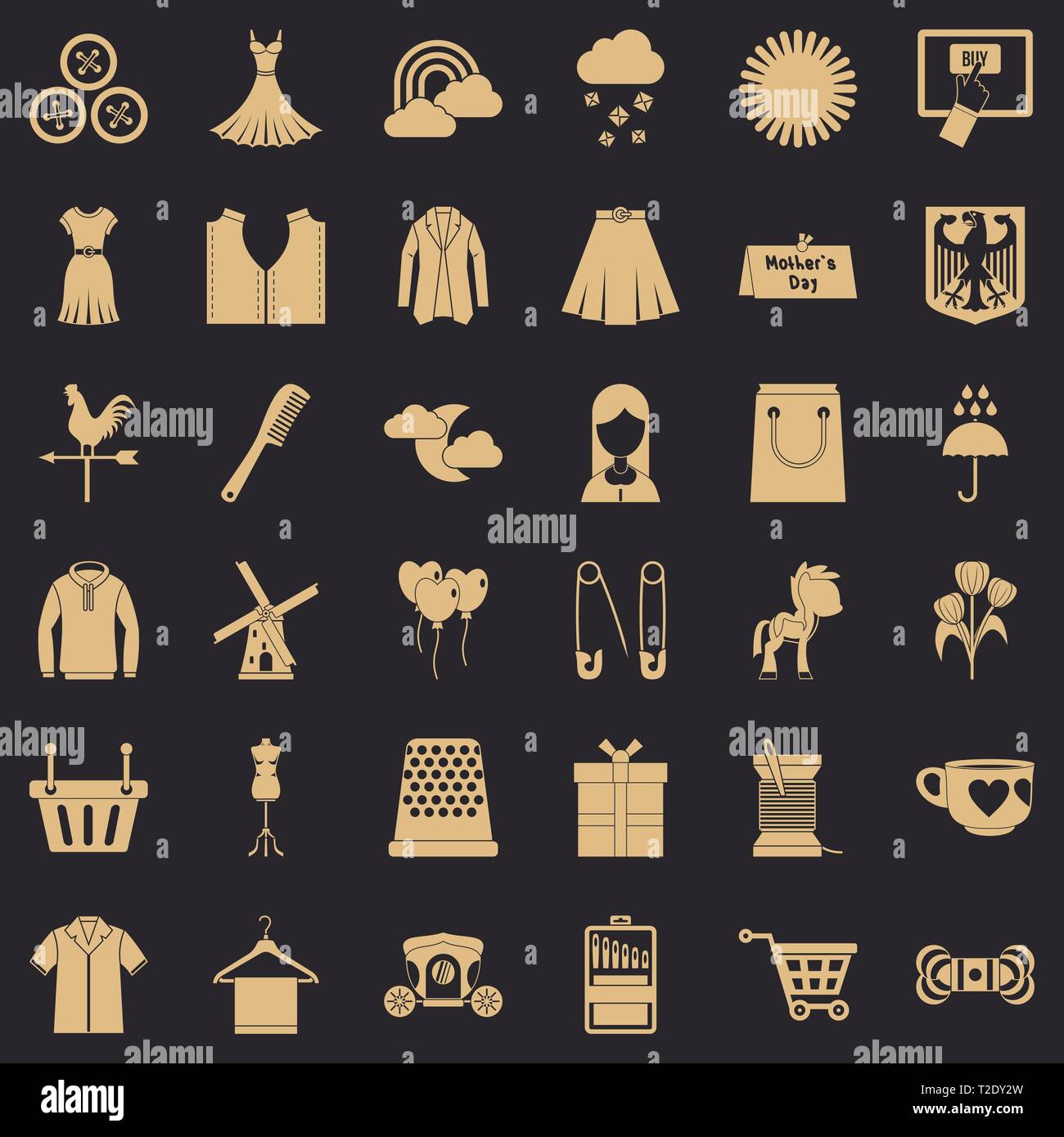 Dress icons set, simple style Stock Vector Image & Art - Alamy