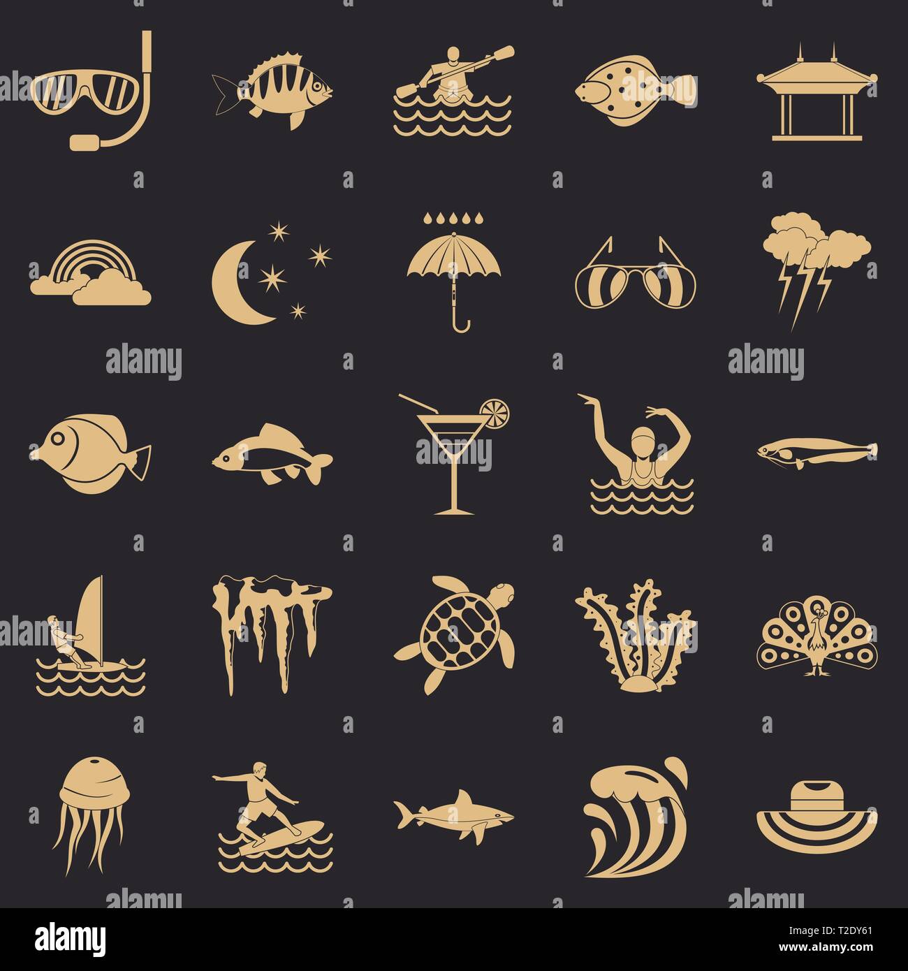 Dip icons set, simple style Stock Vector Image & Art - Alamy