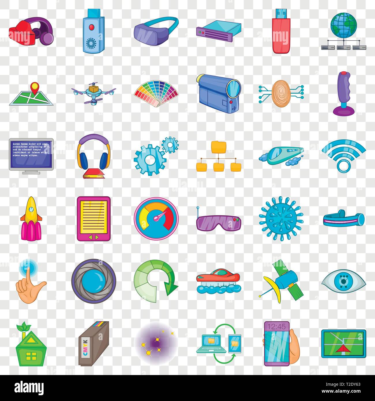 Media technology icons set, cartoon style Stock Vector Image & Art - Alamy