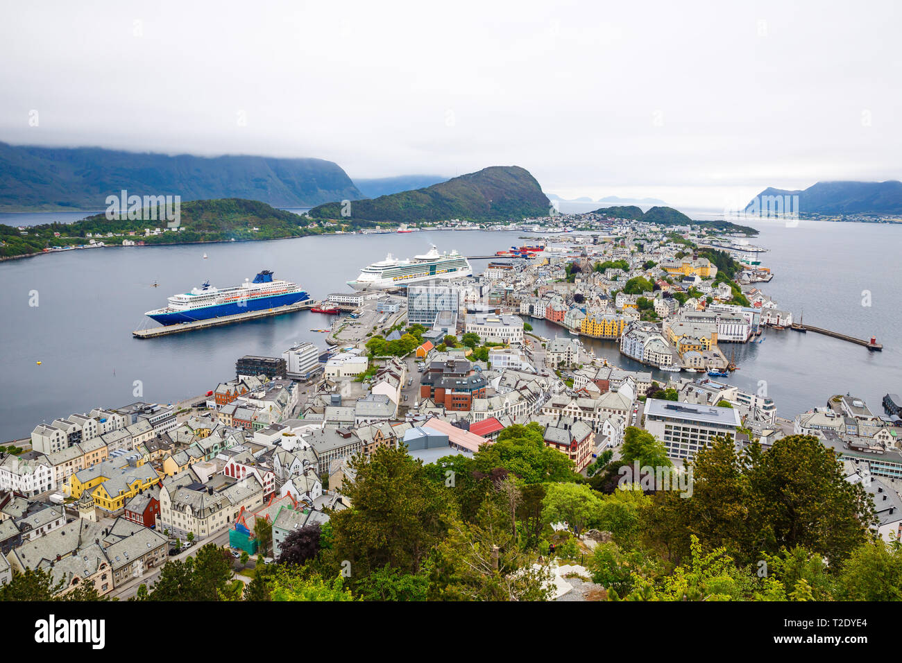 Top view of Alesund city in Norway Stock Photo - Alamy