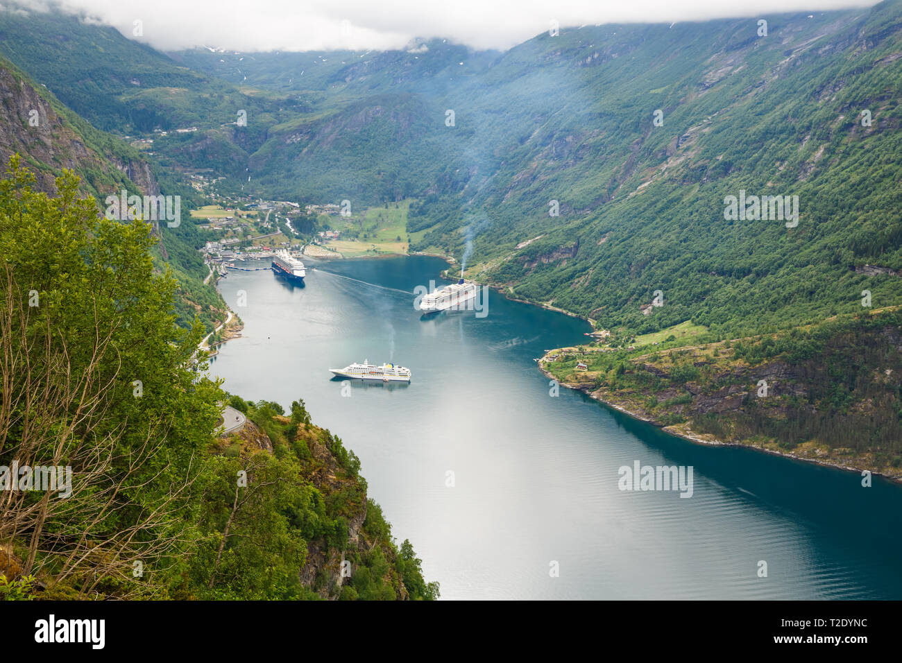 Geiranger, the most beautiful fjord in the world, Norway. UNESCO world ...