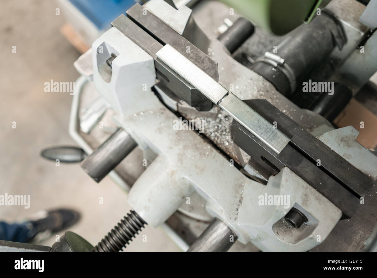 Circular saw machine. Cutting a metal and steel with with sharp ...