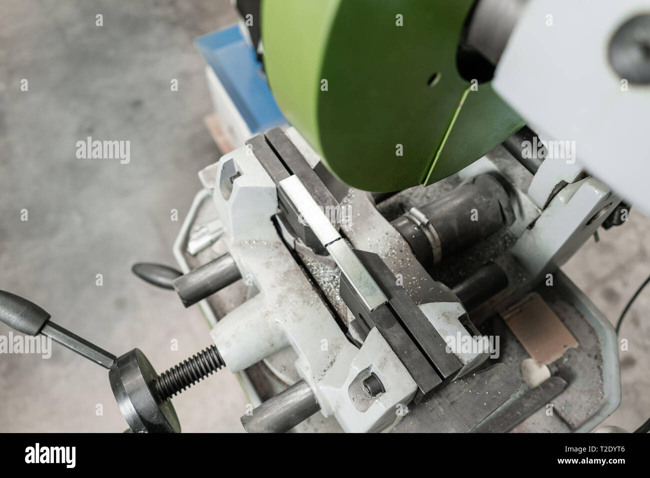 Circular saw machine. Cutting a metal and steel with with sharp ...