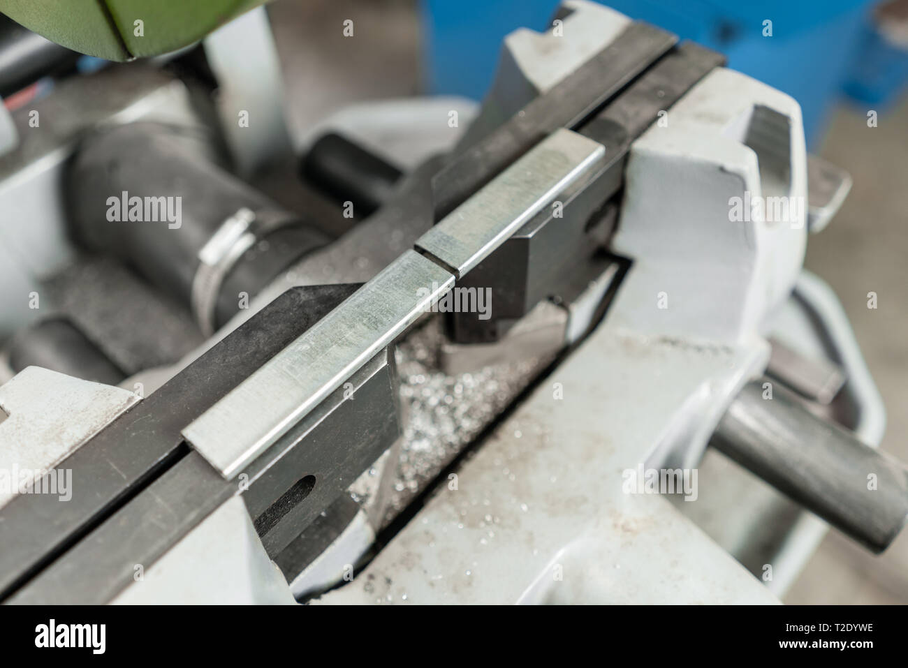 Circular saw machine. Cutting a metal and steel with with sharp ...