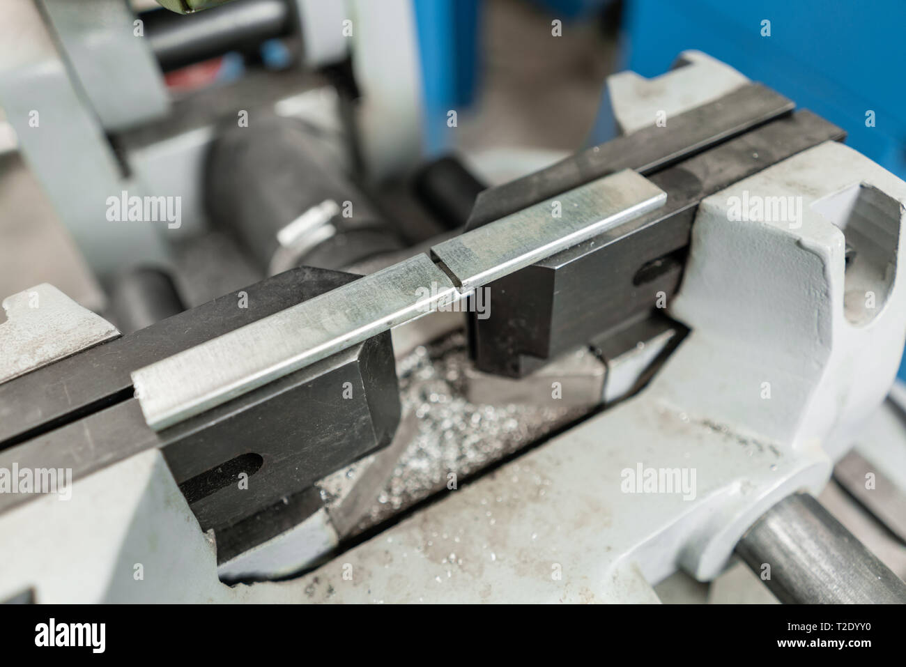 Circular saw machine. Cutting a metal and steel with with sharp ...