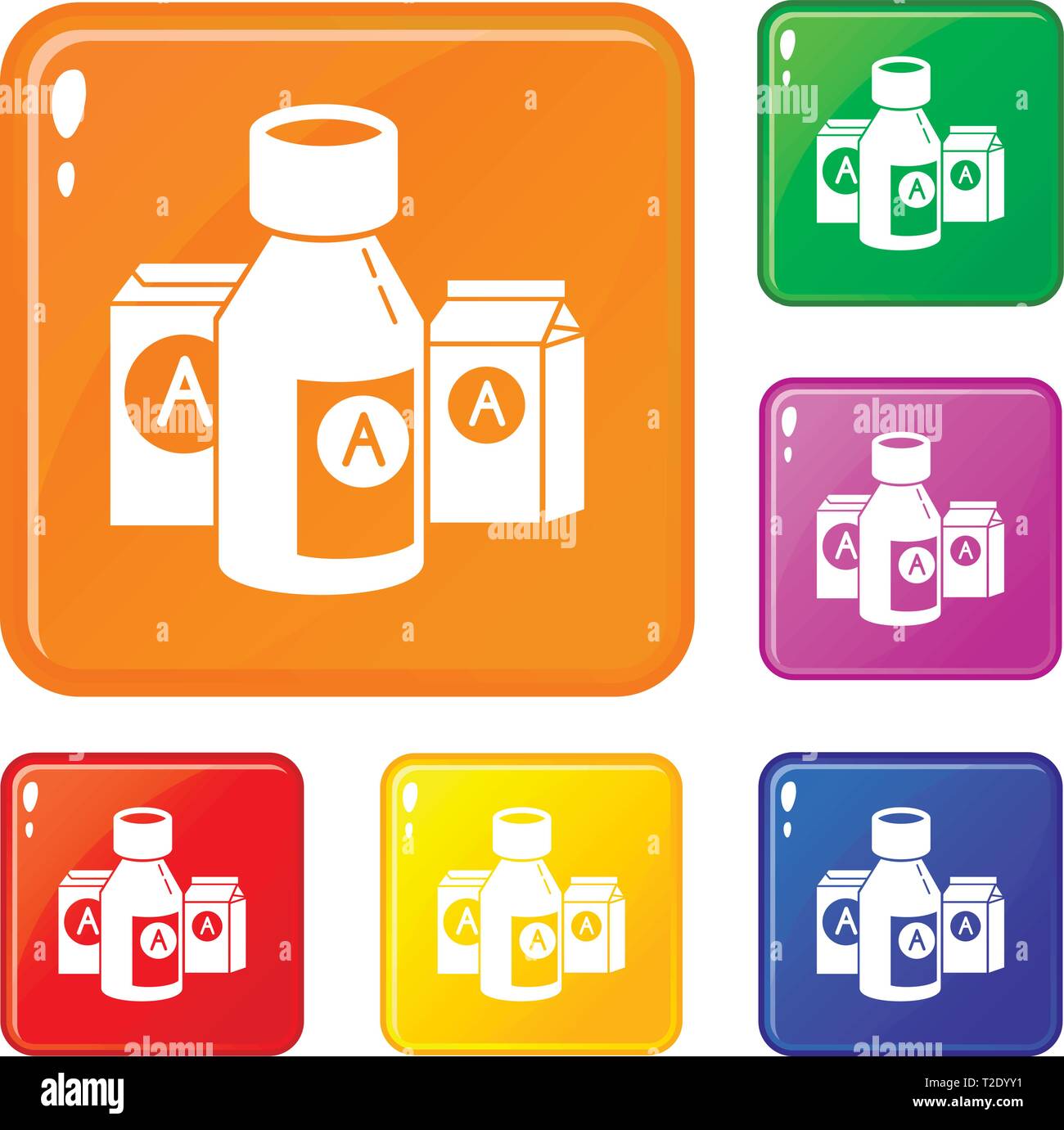 Syrup bottle icons set vector color Stock Vector Image & Art - Alamy