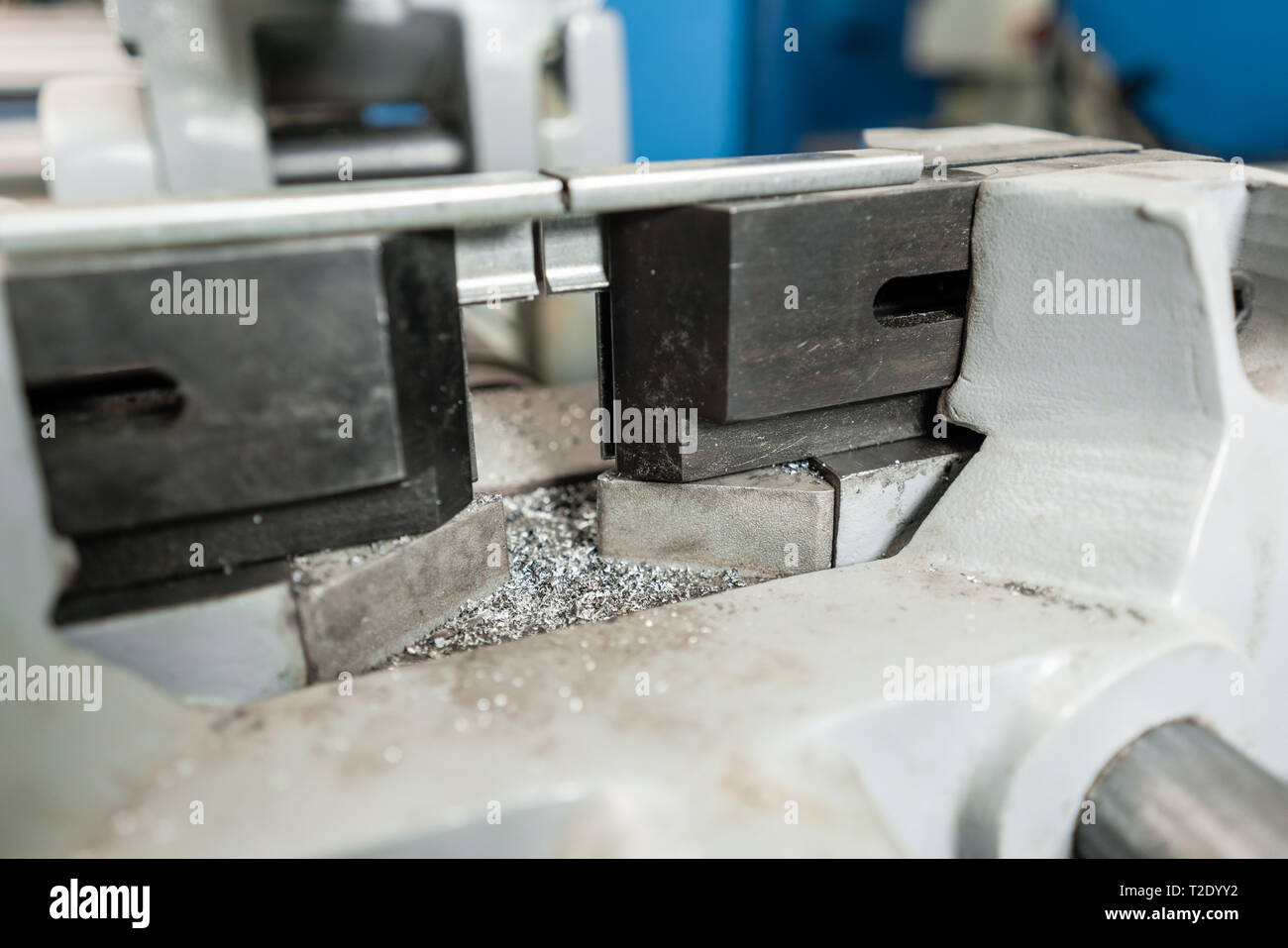Circular saw machine. Cutting a metal and steel with with sharp ...