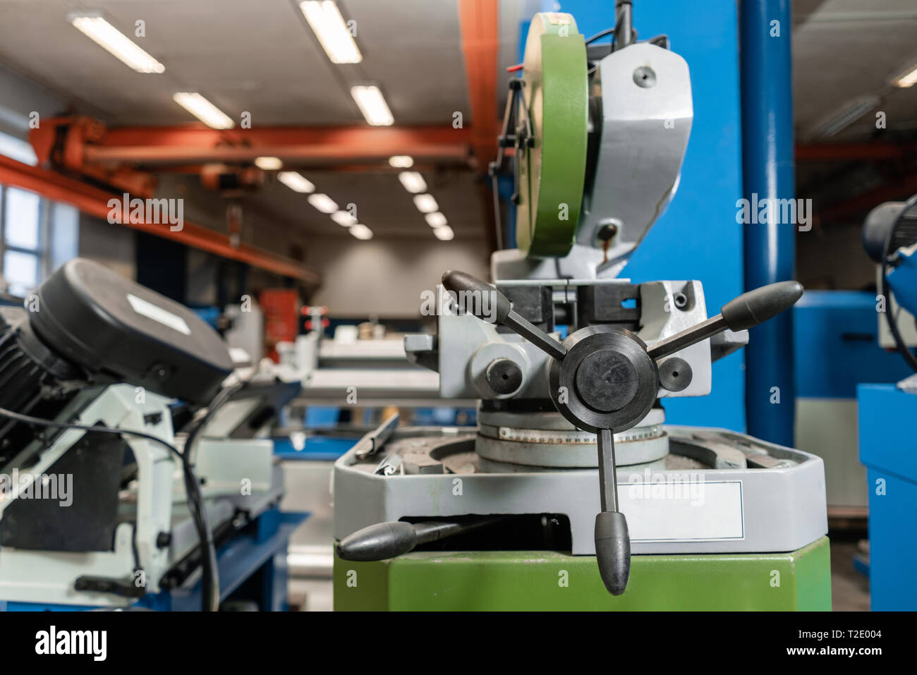 Circular saw machine. Cutting a metal and steel with with sharp ...