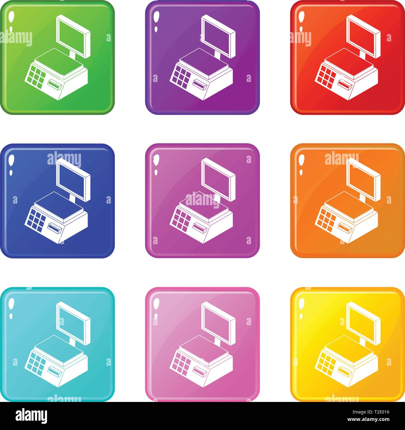 Market scales icons set 9 color collection Stock Vector Image & Art - Alamy