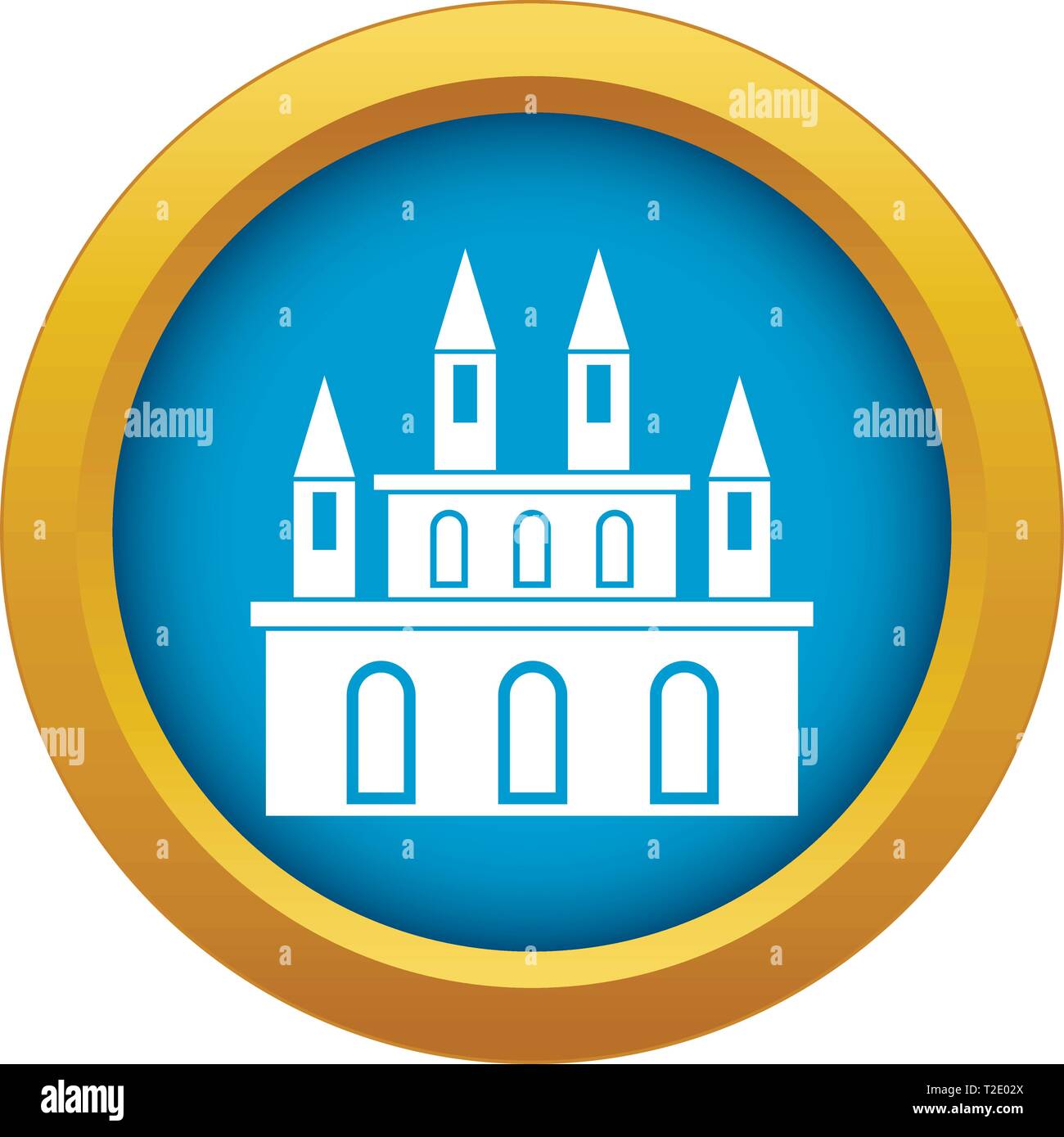 Blue medieval castle gate icon hi-res stock photography and images - Alamy