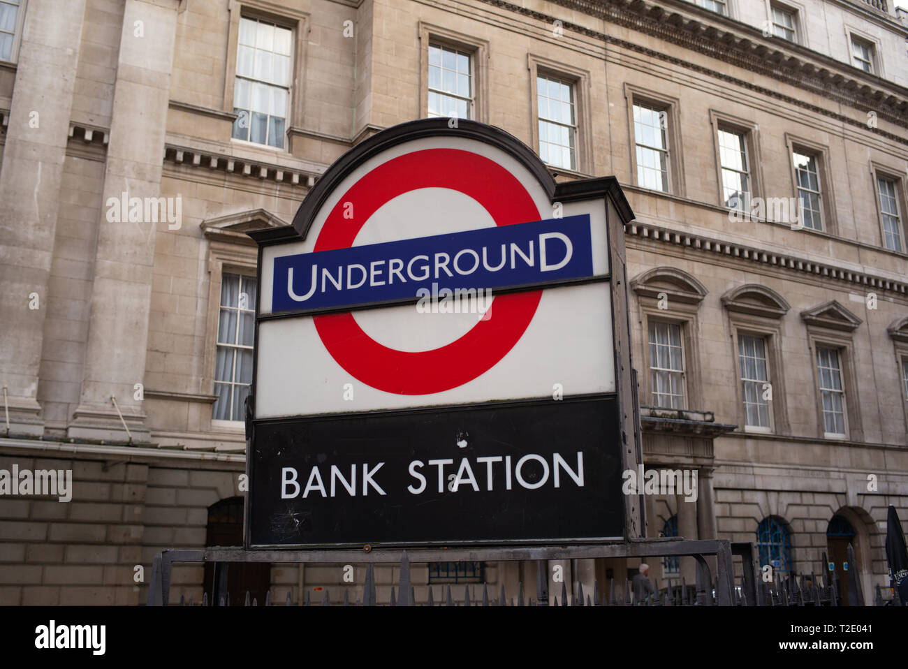 Bank Station underground sign in London England Stock Photo - Alamy