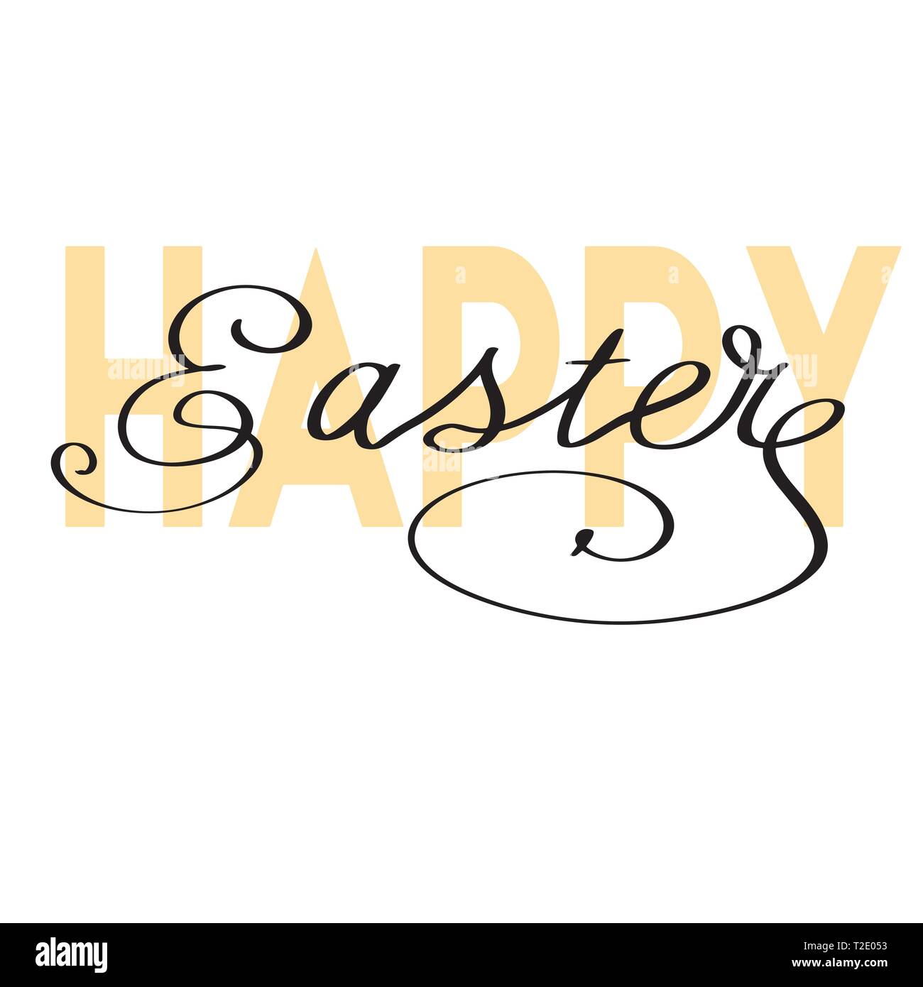 Happy Easter hand drawn lettering. Modern Calligraphy. Vector ...