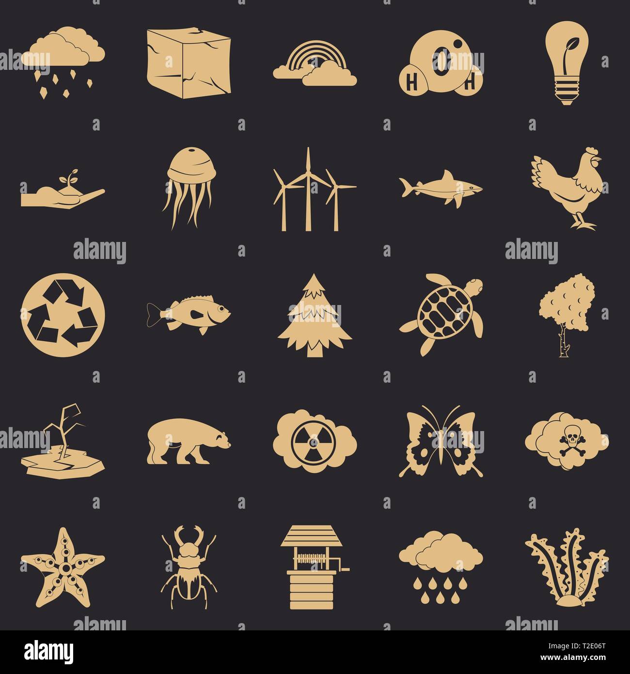 Terra icons set, simple style Stock Vector Image & Art - Alamy