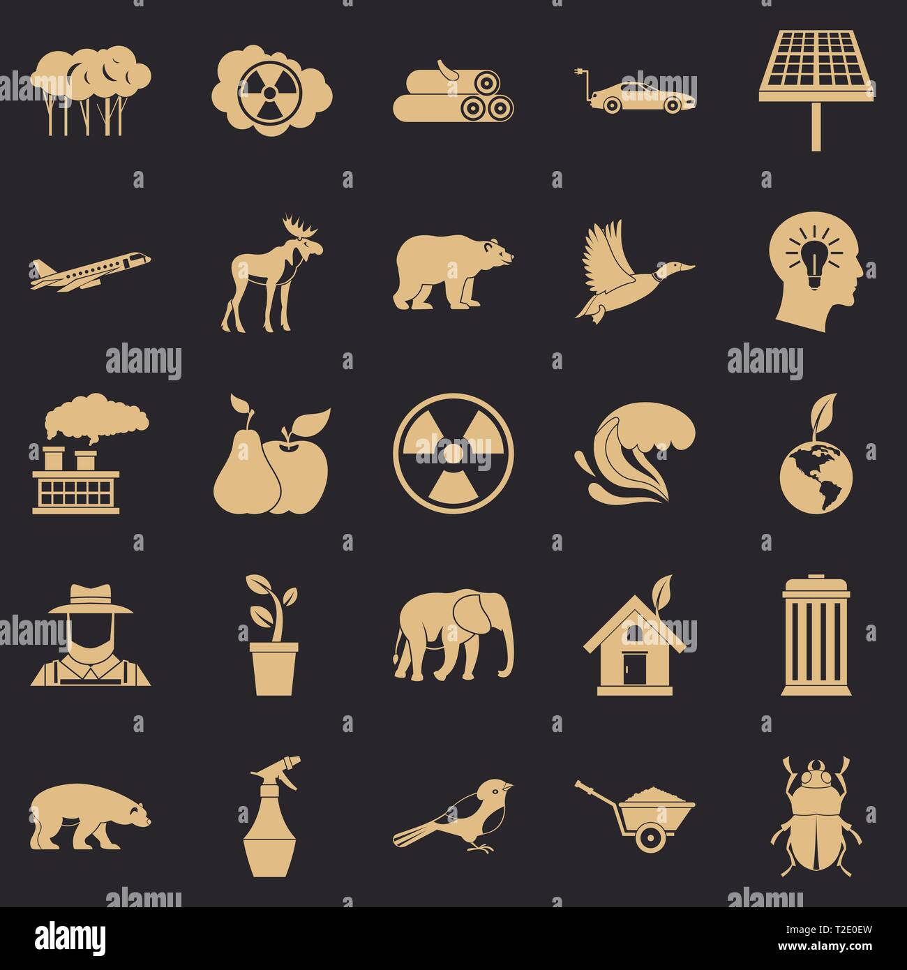 Resources icons set, simple style Stock Vector Image & Art - Alamy