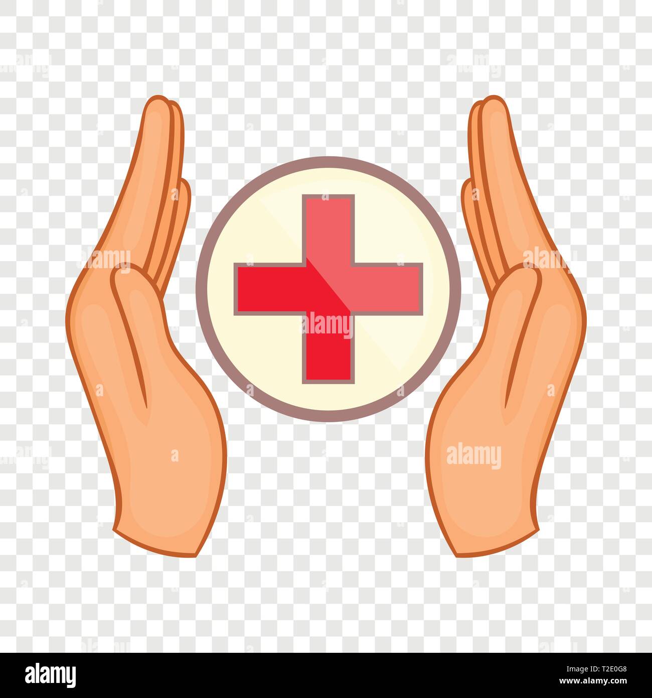 Hands holding cross icon, cartoon style Stock Vector Image & Art - Alamy
