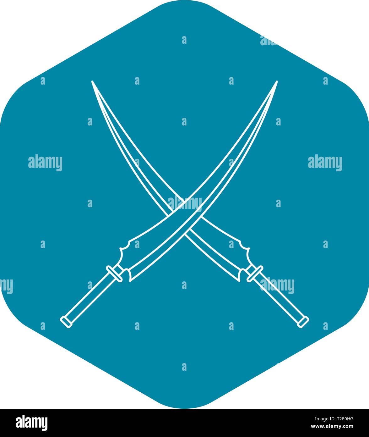 Japanese samurai swords icon, outline style Stock Vector Image & Art ...