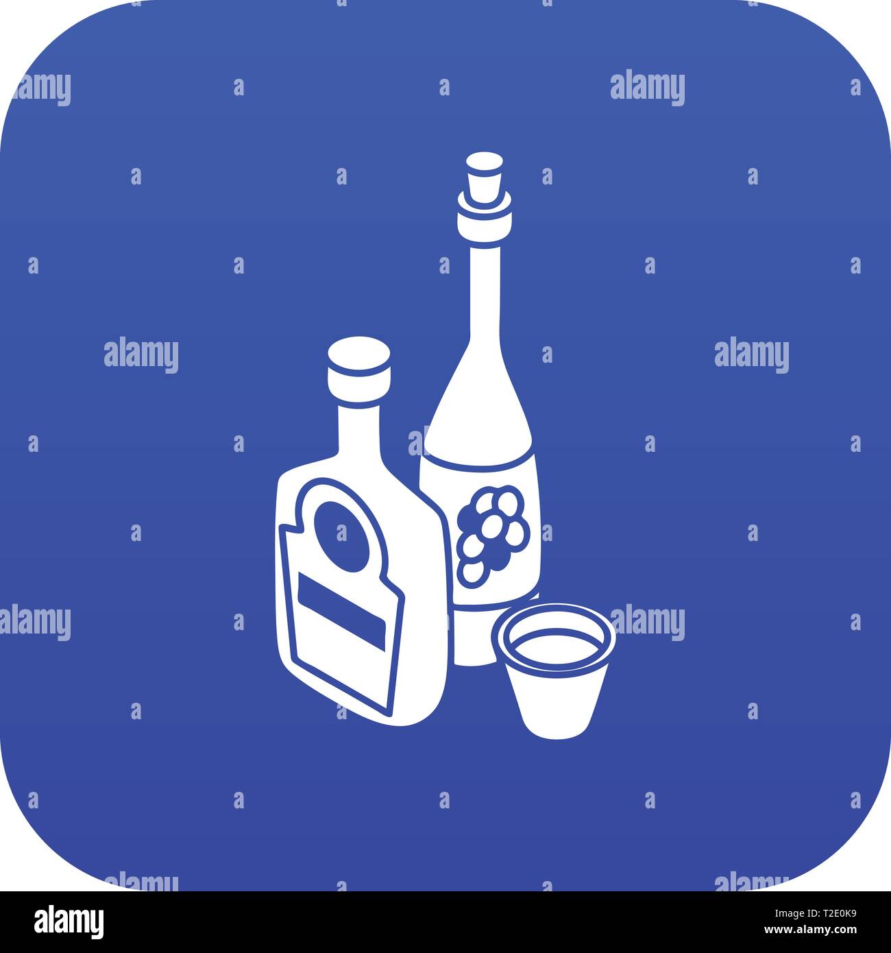 Wine, whiskey bottle icon blue vector Stock Vector Image & Art - Alamy