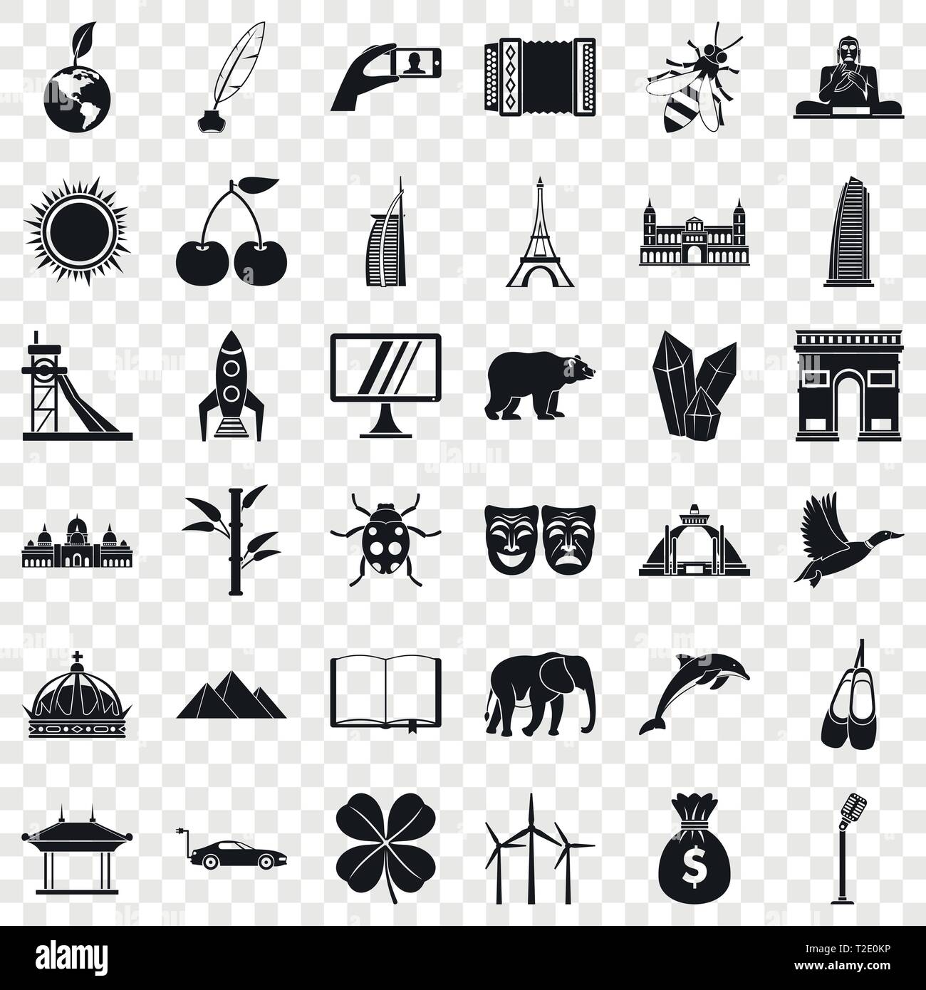 Different world icons set, simple style Stock Vector Image & Art - Alamy