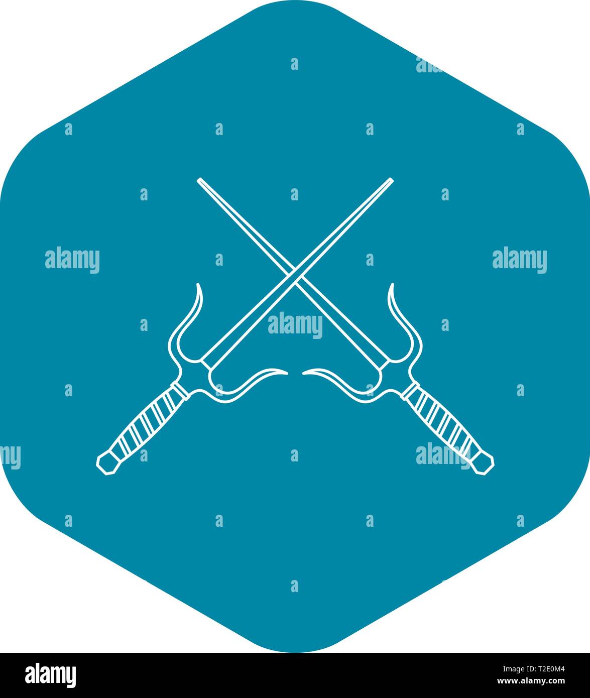 Sai dagger weapon icon, outline style Stock Vector Image & Art - Alamy