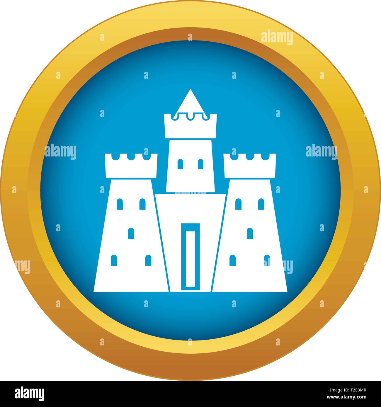 Ancient castle palace icon blue vector isolated Stock Vector Image ...