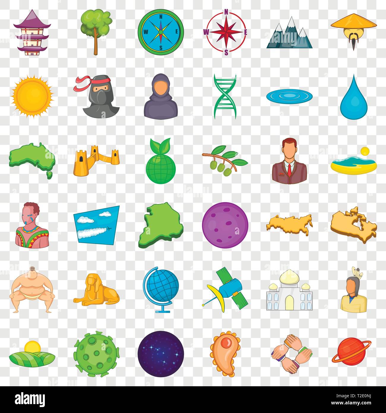 Big world icons set, cartoon style Stock Vector Image & Art - Alamy
