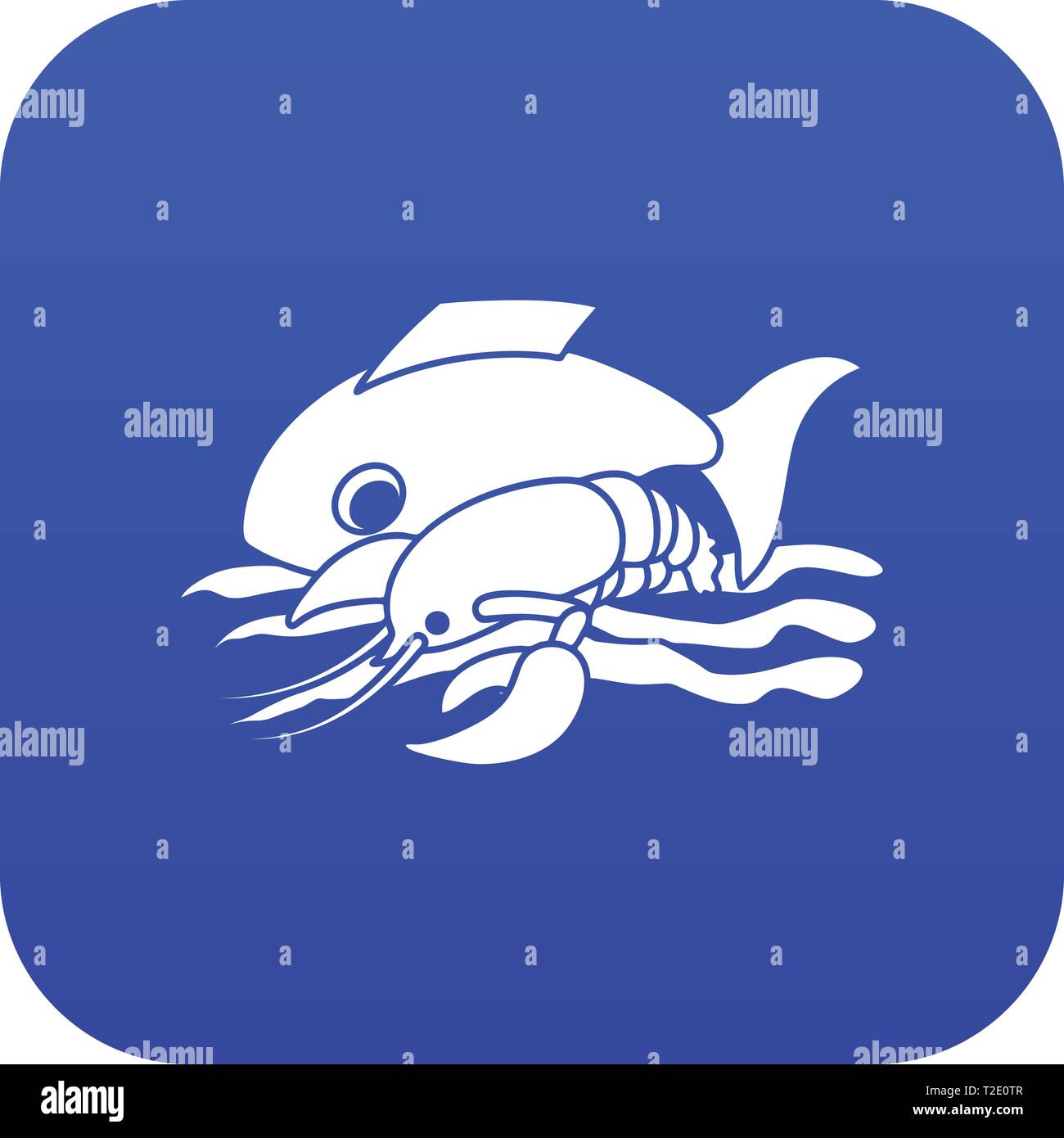 Sea food icon blue vector Stock Vector Image & Art - Alamy