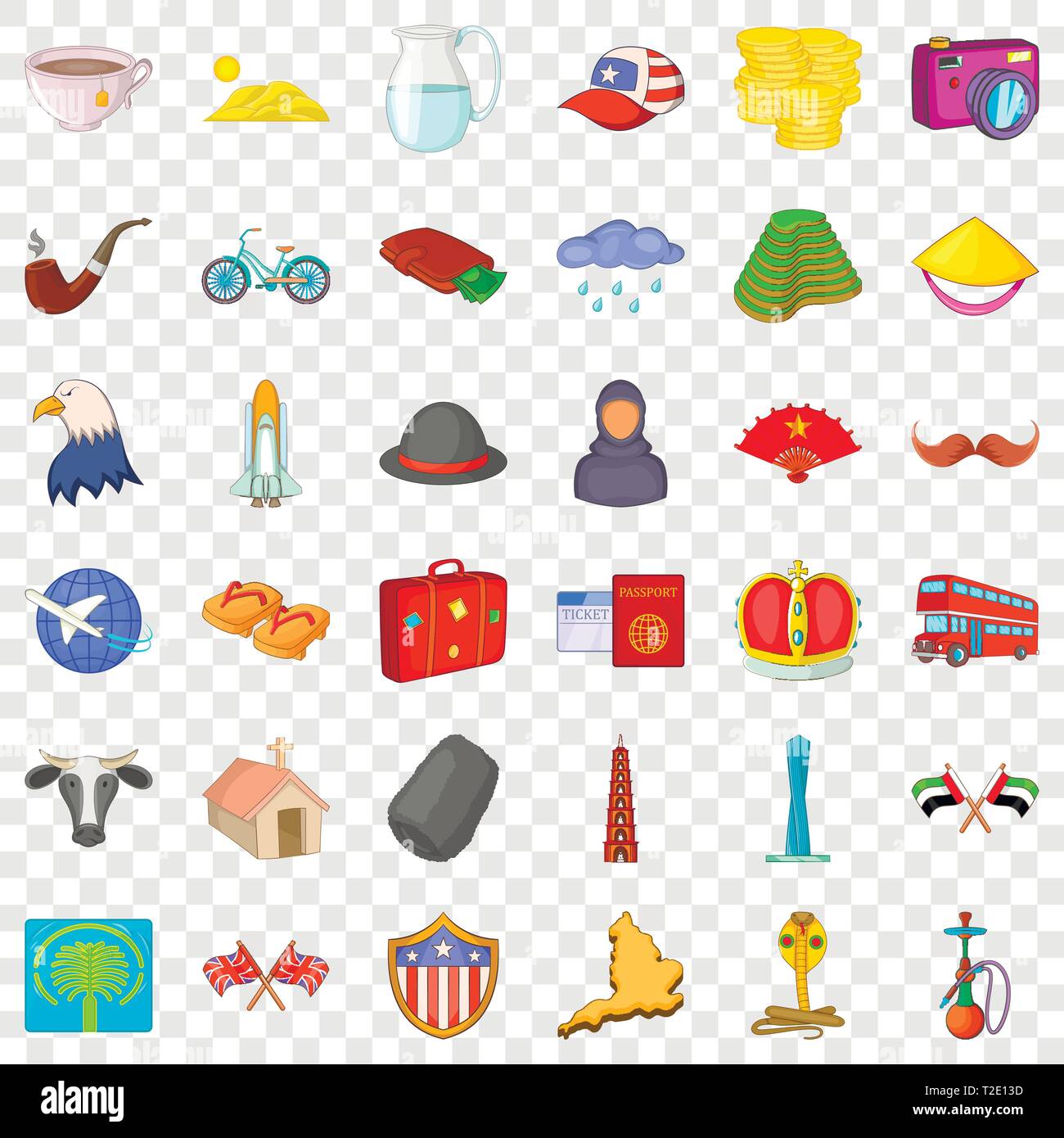 World architecture icons set, cartoon style Stock Vector Image & Art ...