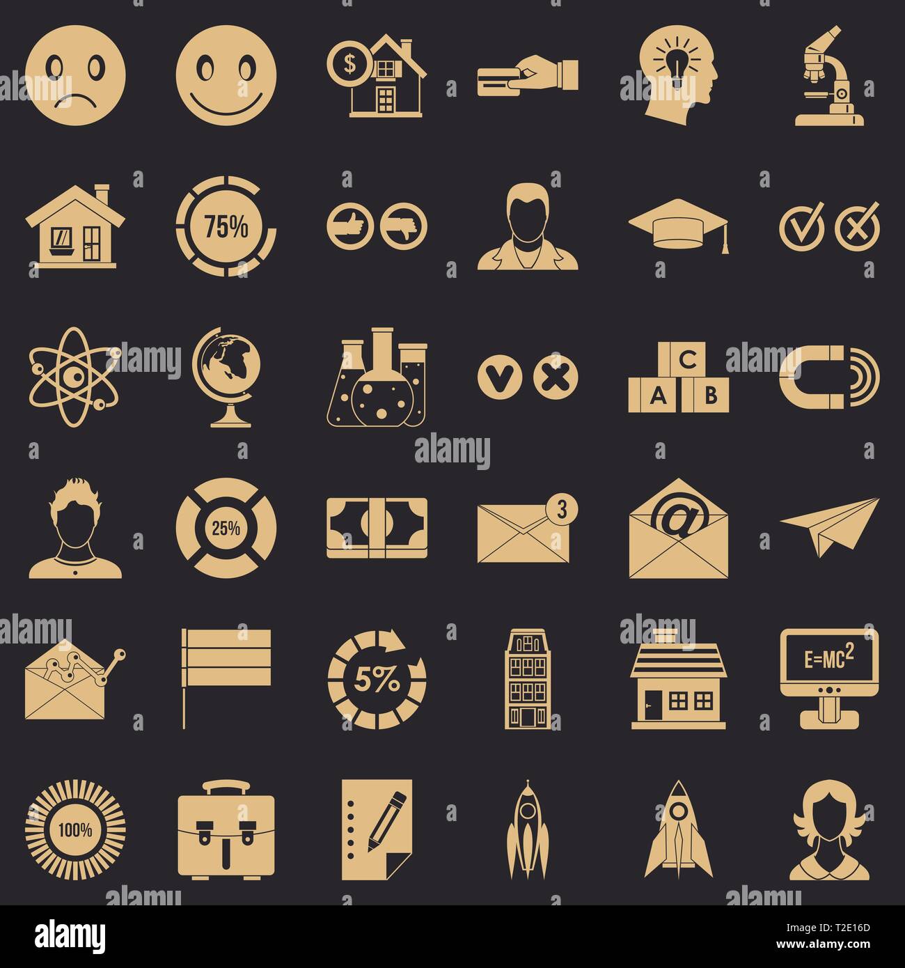 Elearning icons set, simple style Stock Vector Image & Art - Alamy