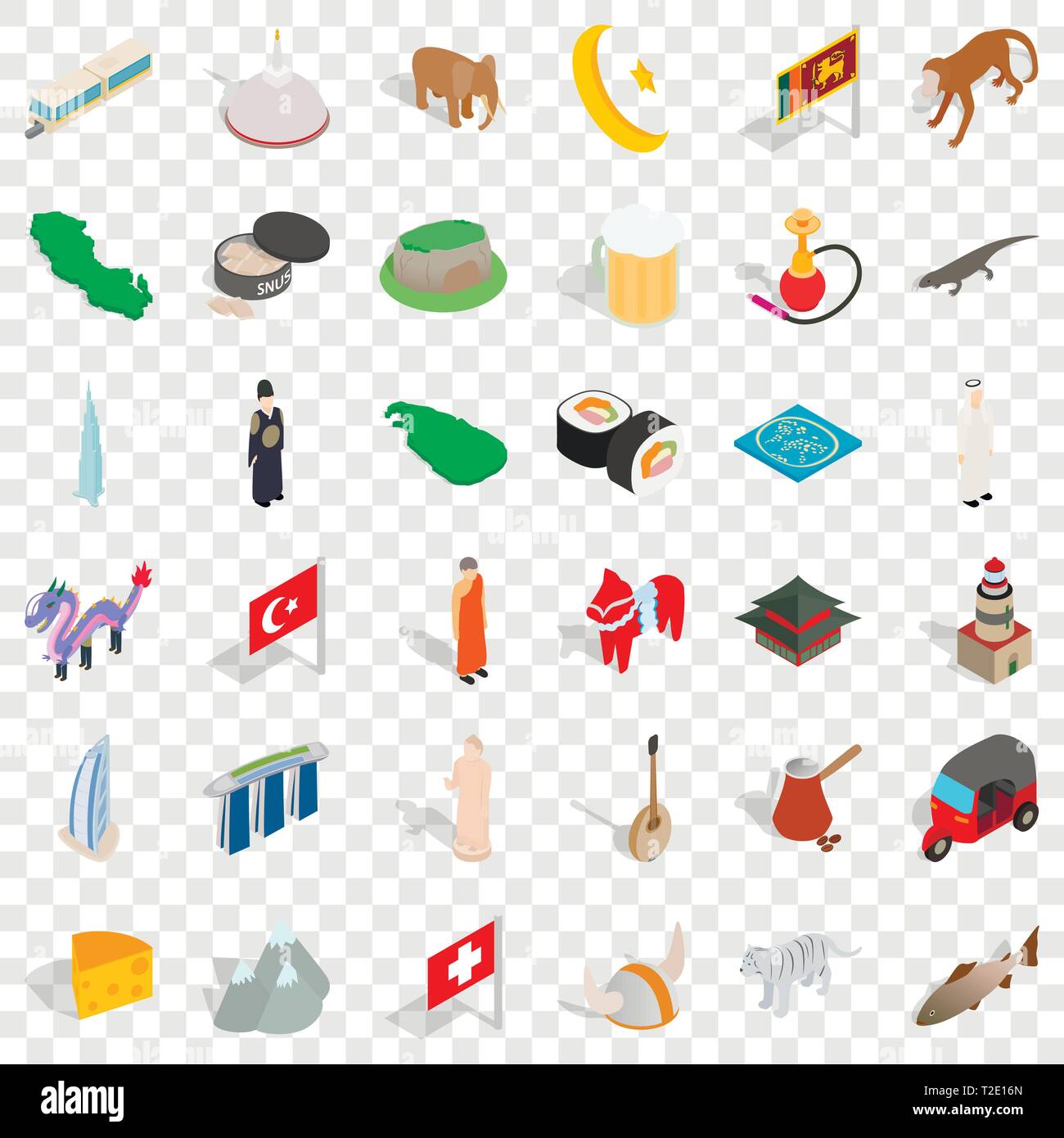 World culture icons set, isometric style Stock Vector Image & Art - Alamy