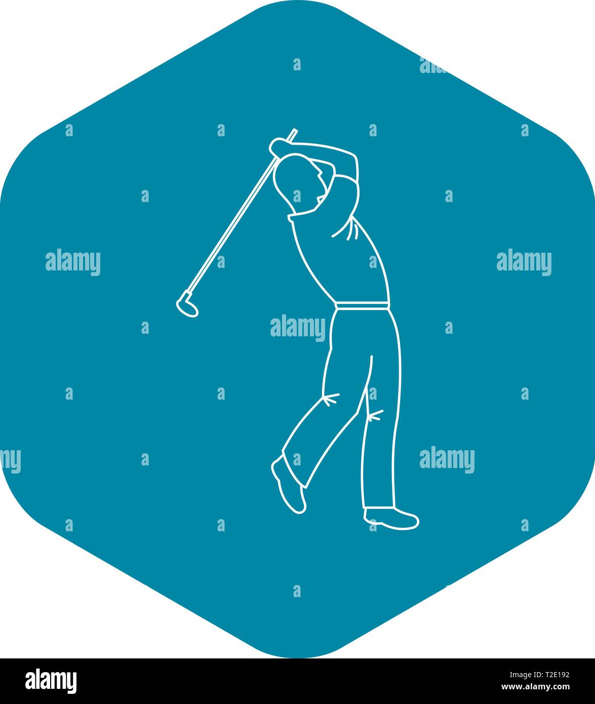 Golfer icon, outline style Stock Vector Image & Art - Alamy