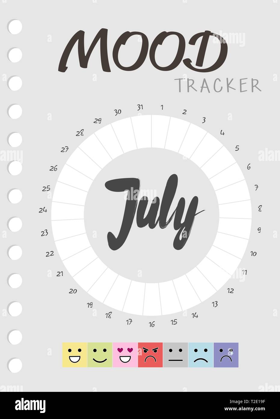 Mood tracker july hi-res stock photography and images - Alamy