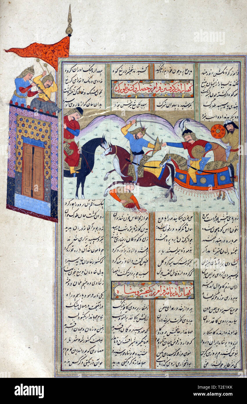 NEW YORK - DEC 12, 2015 - Faramarz kills a Turanian before the fortress ...