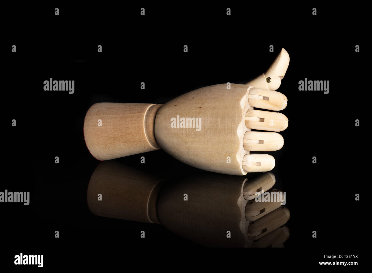Good. deaf sign language isolated on black glass Stock Photo - Alamy