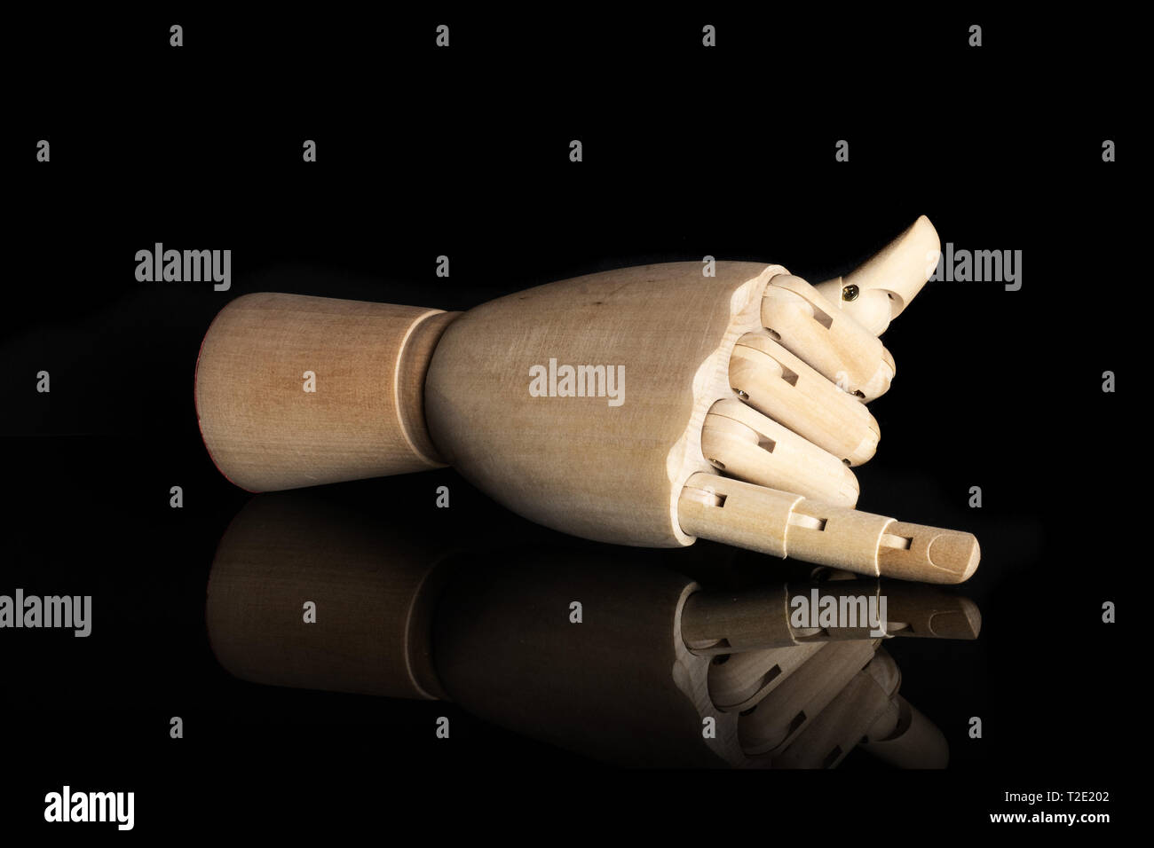 Making peace. deaf sign language isolated on black glass Stock Photo ...