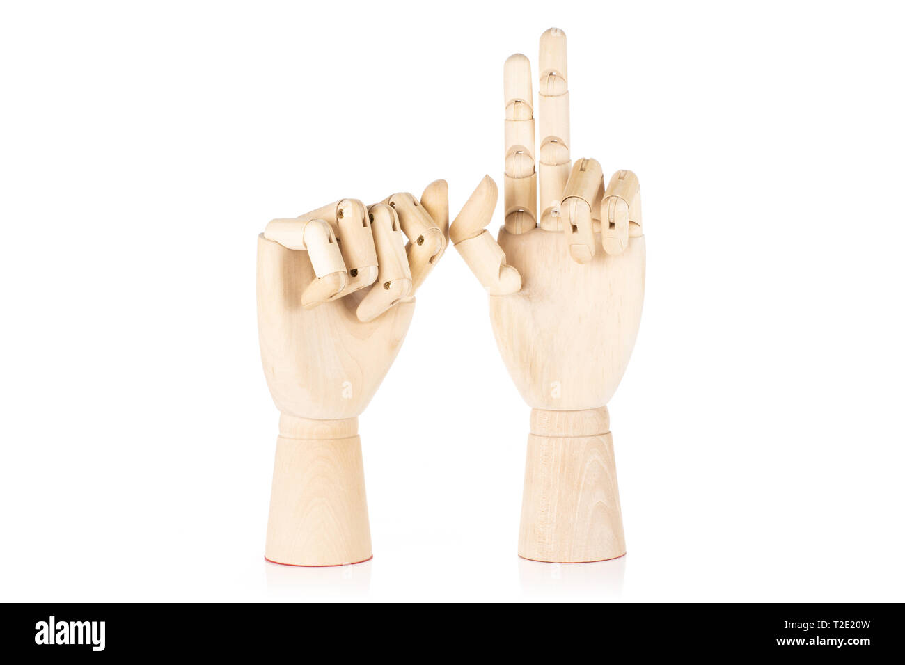 To point two. deaf sign language isolated on white background Stock ...