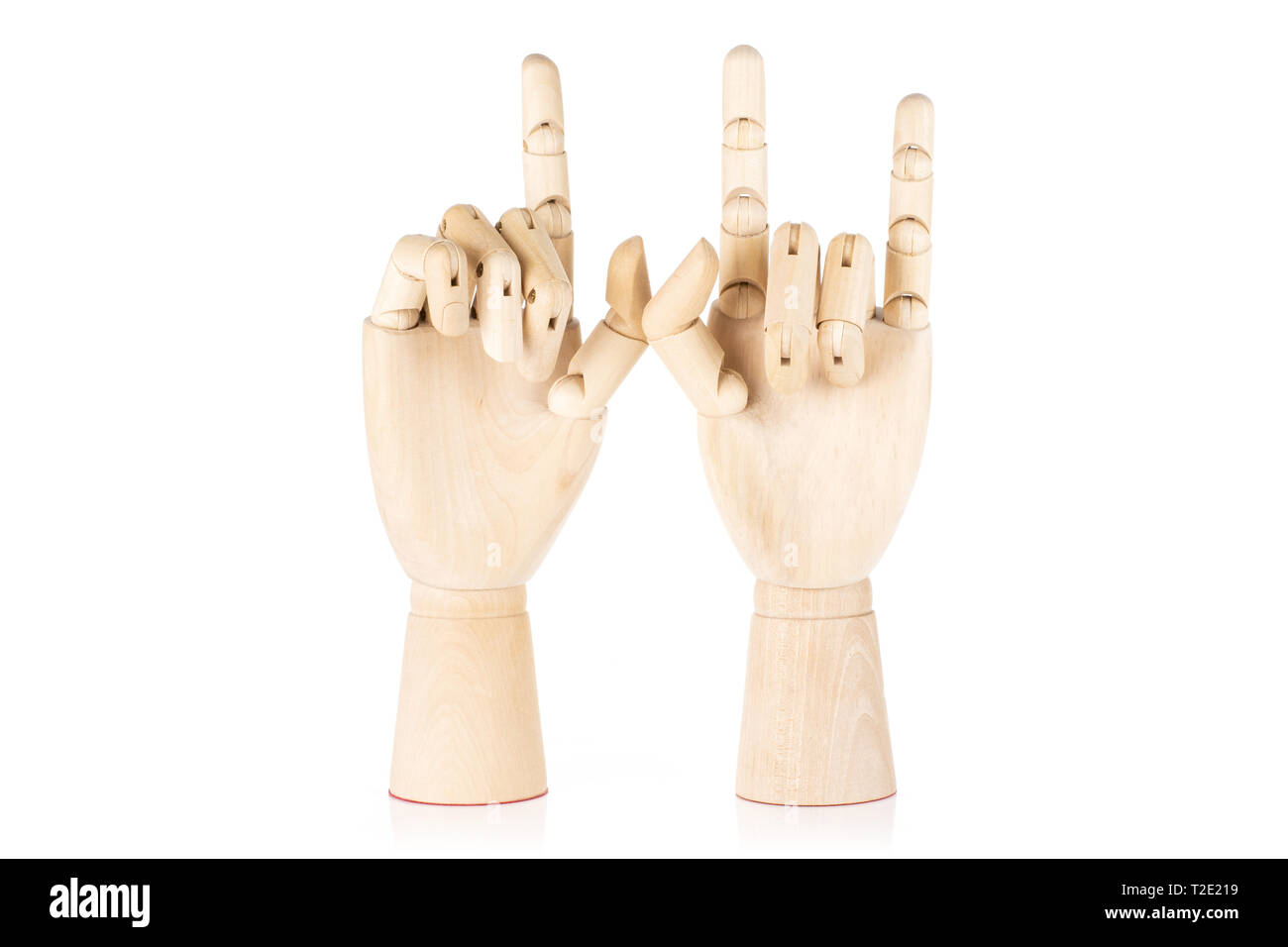 To point rock sign. deaf sign language isolated on white background ...