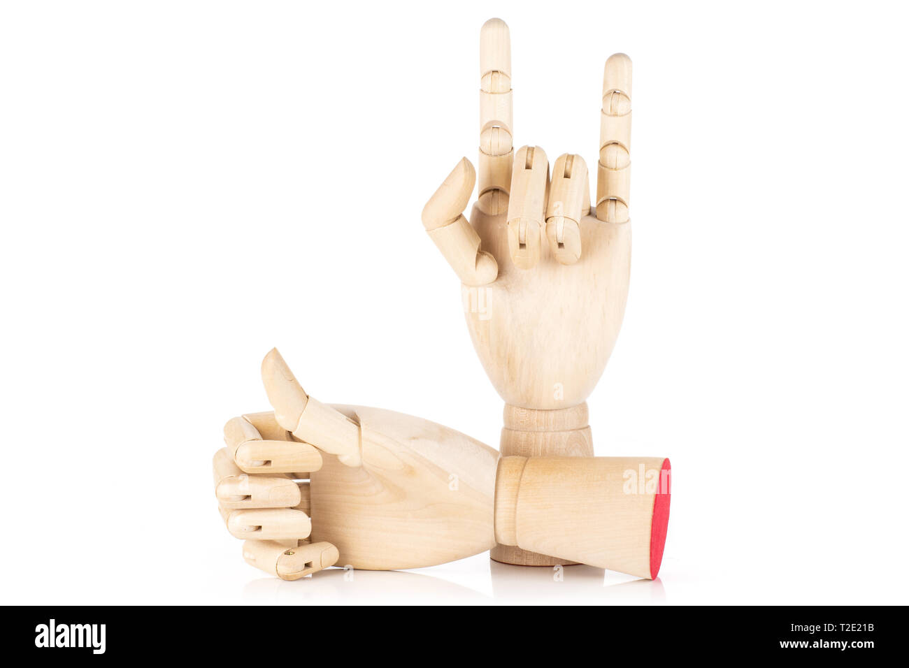 Sign of the horns. two hands. deaf sign language isolated on white ...