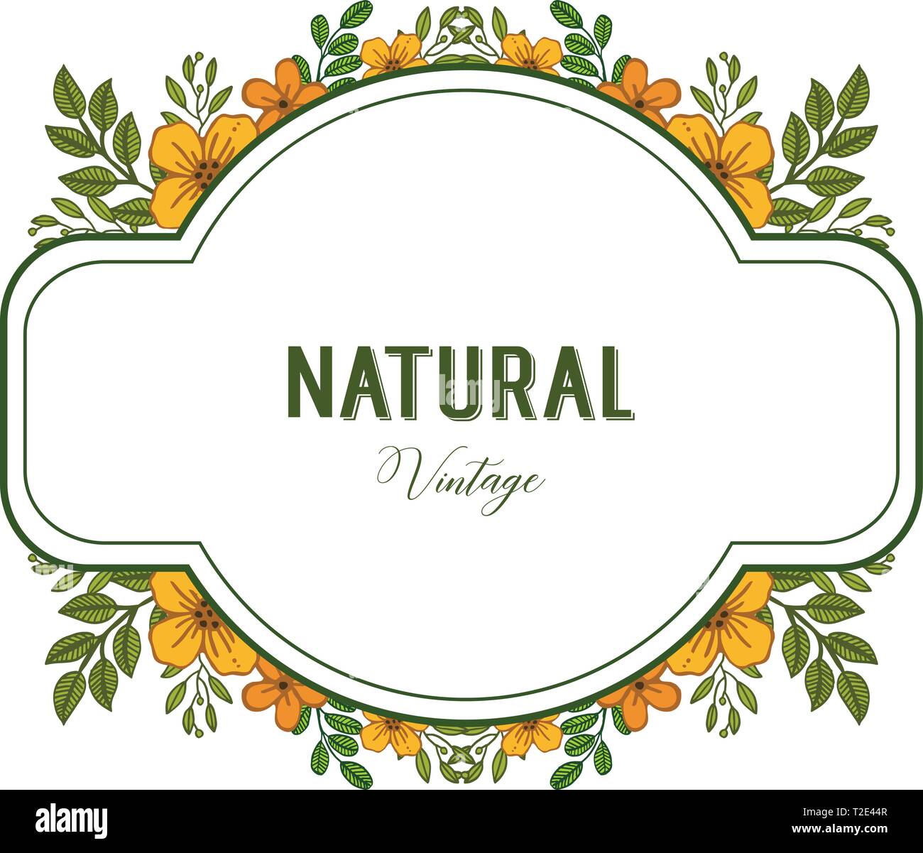 Vector illustration various shape orange flower frame for invitation ...
